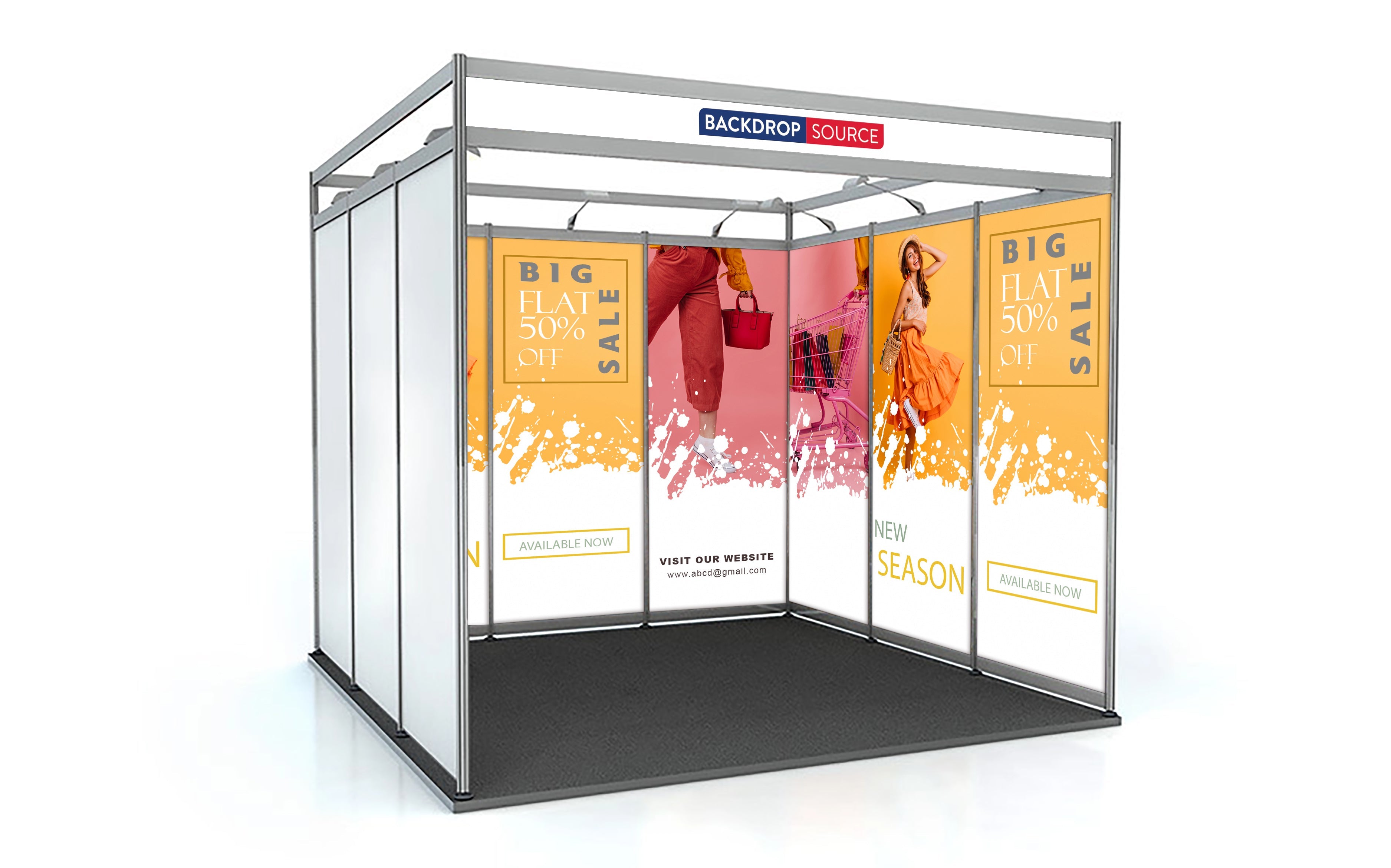 Shell scheme Exhibition Graphics for 3m Wide x 3m Depth Booth ...