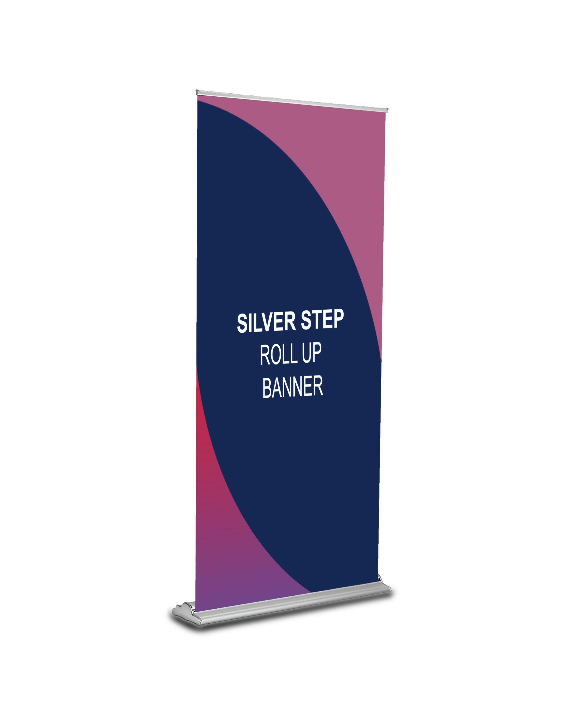 Silver Roll Up Banner for Events – Backdropsource NZ